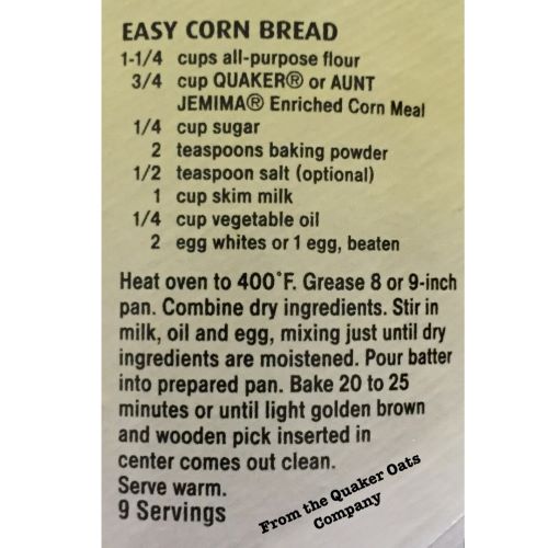 Quaker Yellow Corn Meal Cornbread Recipe - Infoupdate.org